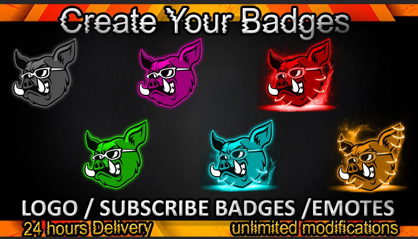 Wild Hog Twitch Sub Badges / Wild Hog Twitch Emotes / Wild Hog Badges ...