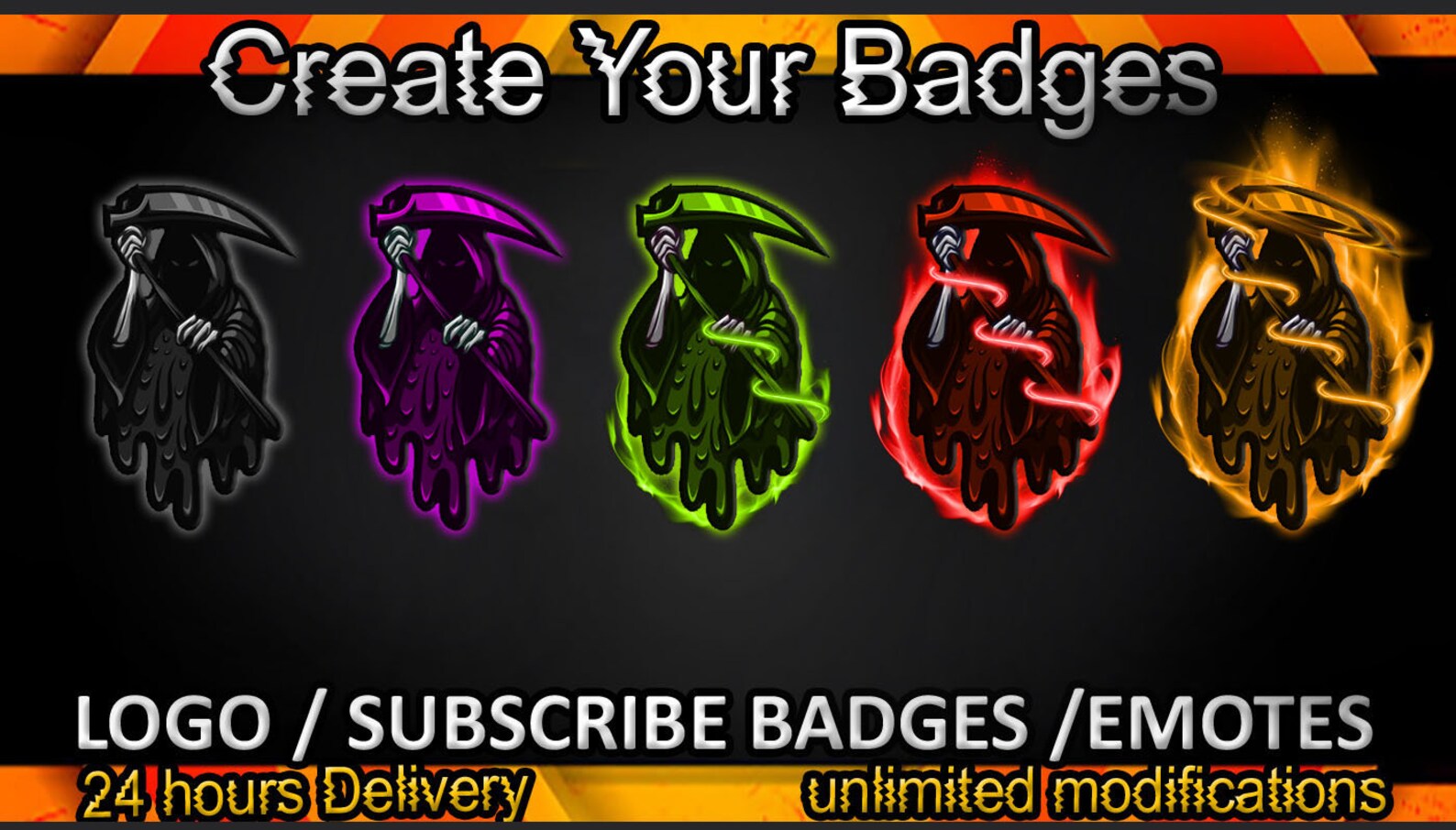 Reaper Twitch Sub Badges / Reaper Twitch Emotes / Reaper Badges for ...