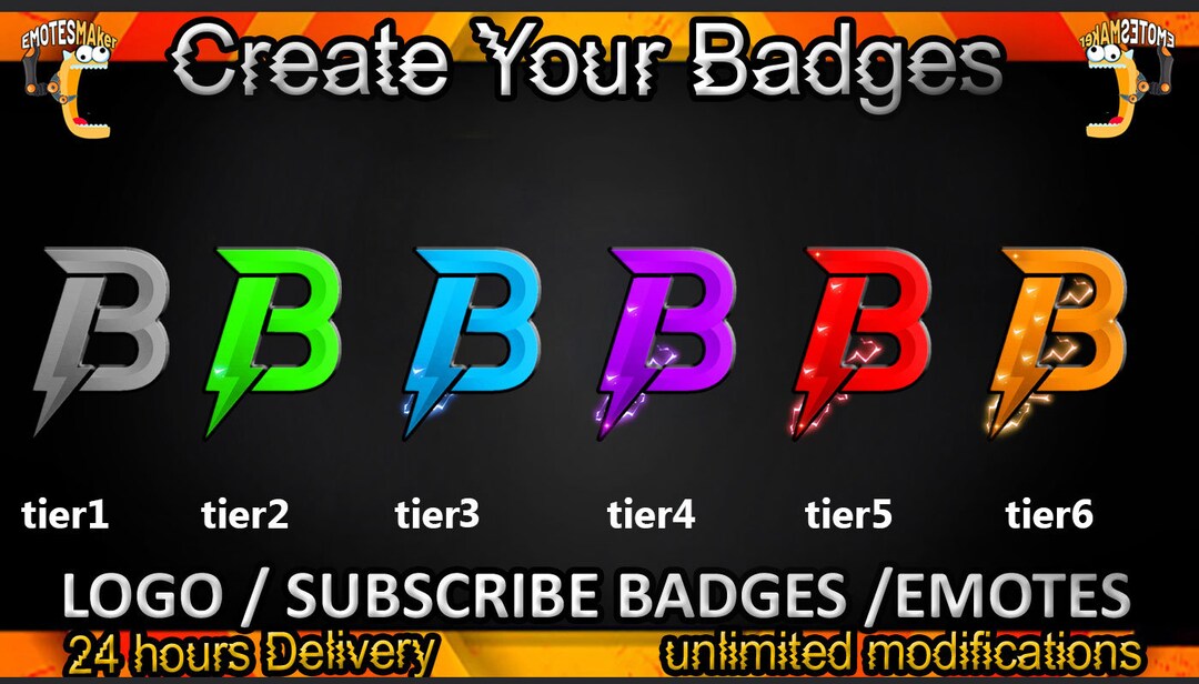 B Twitch Sub Badges, B Twitch Emotes/ B Badges for Streamers/ B ...