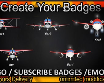 Airplane Twitch Sub Badges, Airplane Twitch Emotes / Airplane Badges ...