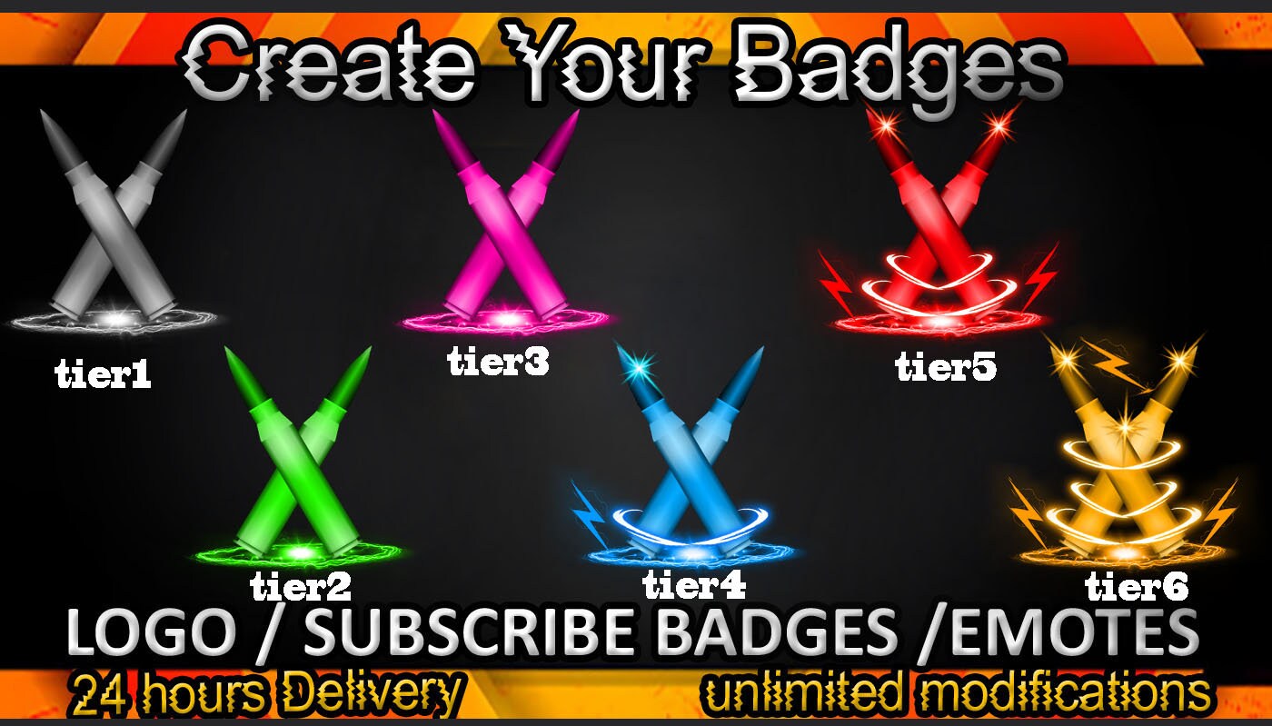 Bullets Twitch Sub Badges / Bullets Twitch Emotes / Bullets Badges for ...