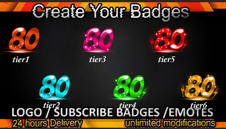 Eighty Twitch Sub Badges / Eighty Twitch Emotes/ Eighty for Streamers ...
