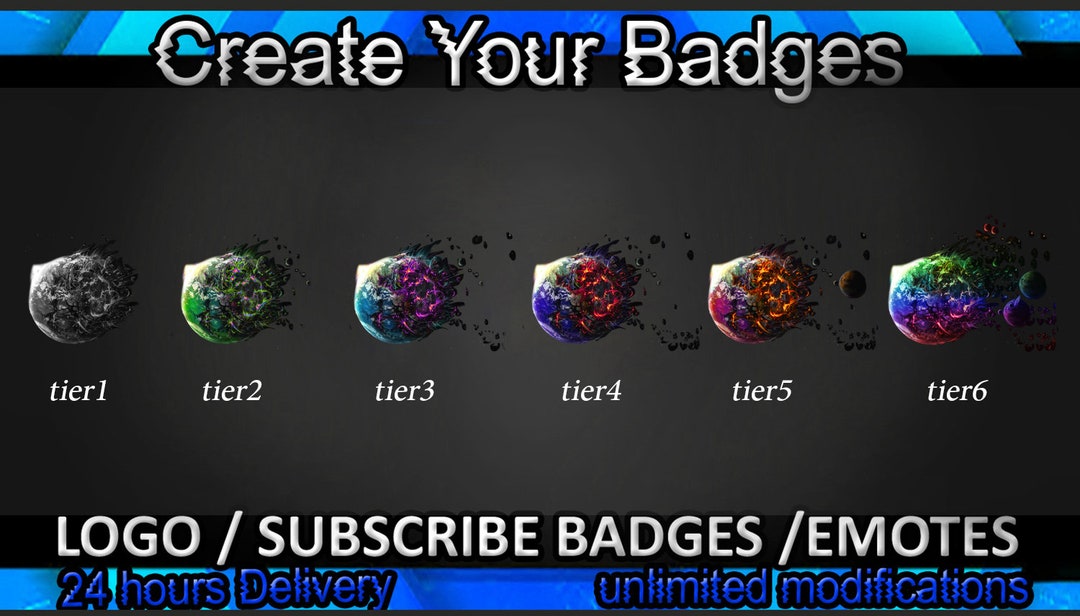 Galaxy Twitch Sub Badges, Galaxy Twitch Emotes/ Galaxy Badges for ...