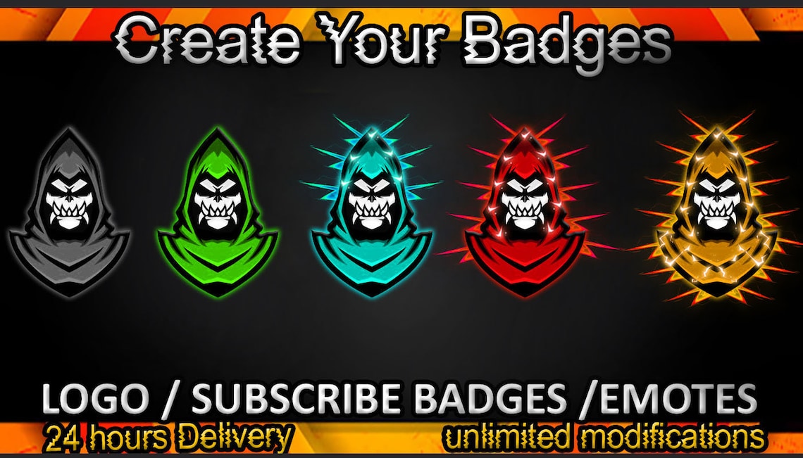 Grim Reaper Twitch Sub Badges / Grim Reaper Twitch Emotes / - Etsy