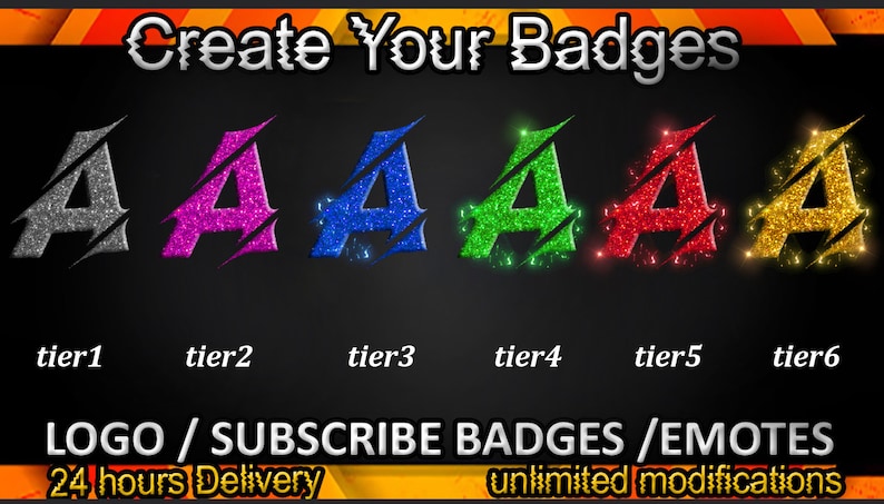 Letter A Twitch Sub Badges, Letter A Twitch Emotes/ Letter A Badges for ...