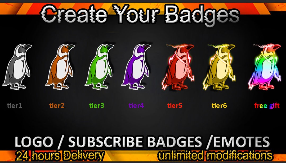 Penguin Twitch Sub Badges, Penguin Twitch Emotes/ Penguin Badges for ...