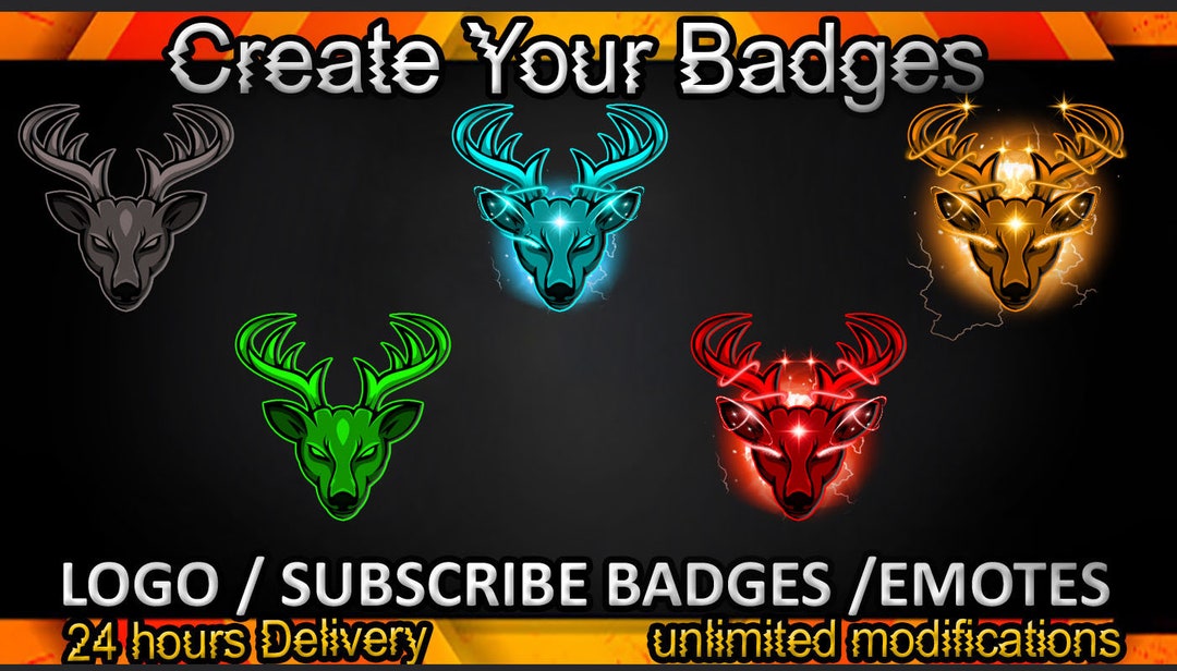 Deer Twitch Sub Badges / Deer Twitch Emotes / Deer Badges for Streamers ...