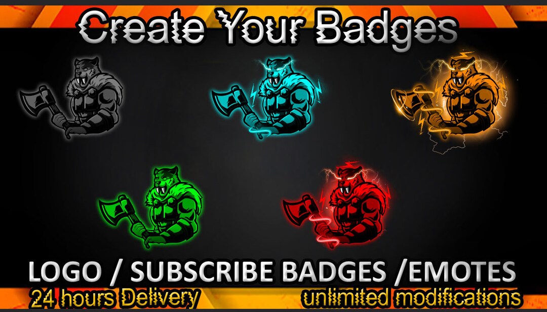 Saber Tooth Twitch Sub Badges / Saber Tooth Twitch Emotes / Saber Tooth ...