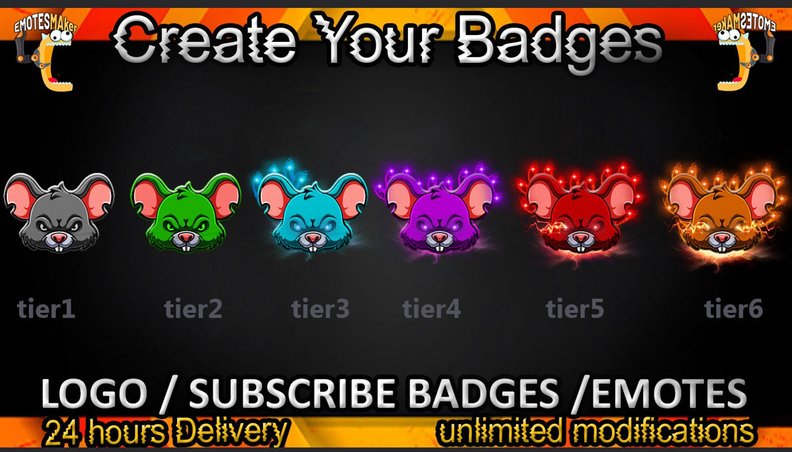 Rat Twitch Sub Badges, Rat Twitch Emotes/ Rat Badges for Streamers/ Rat ...