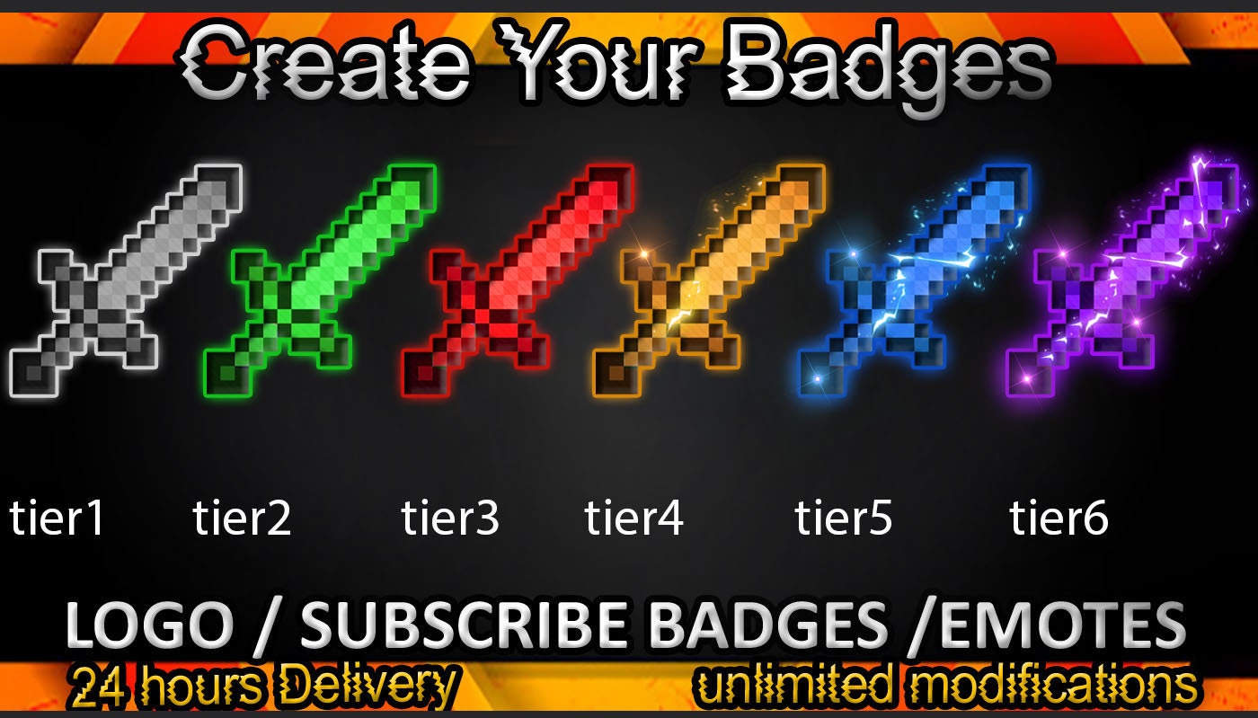 Minecraft Twitch Sub Badges, Minecraft Twitch Emotes/ Minecraft Badges ...