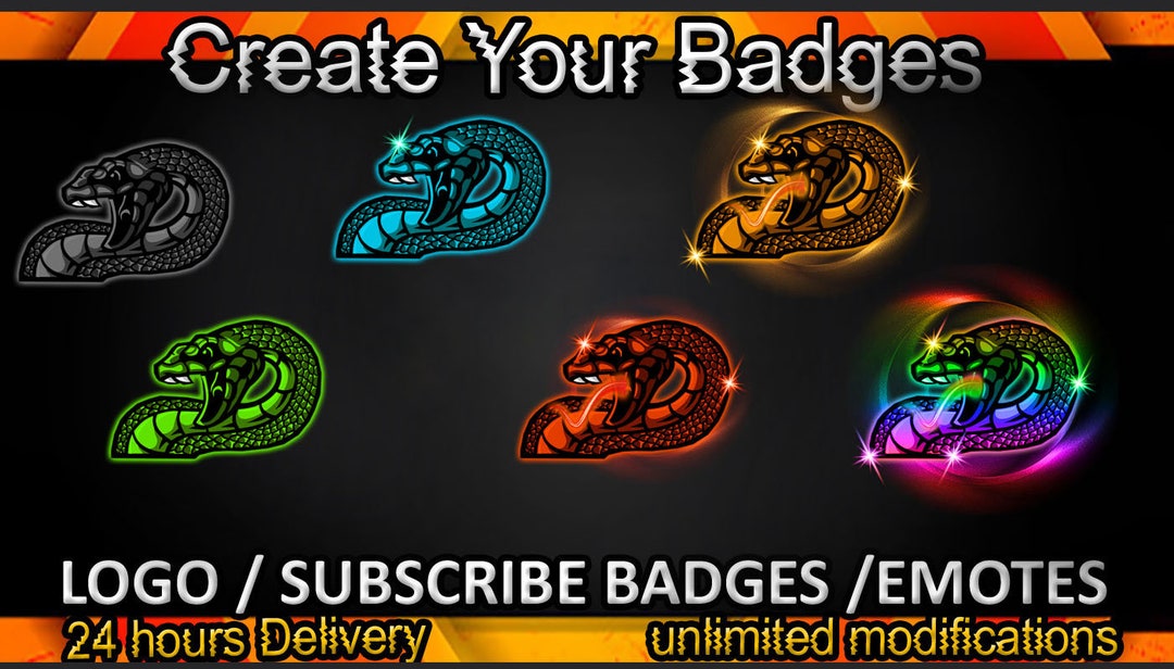 Snake Twitch Sub Badges / Snake Twitch Emotes / Snake Badges for ...