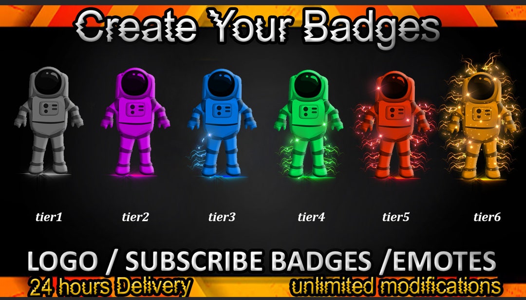 Astronaut Twitch Sub Badges, Astronaut Twitch Emotes/ Astronaut Badges ...
