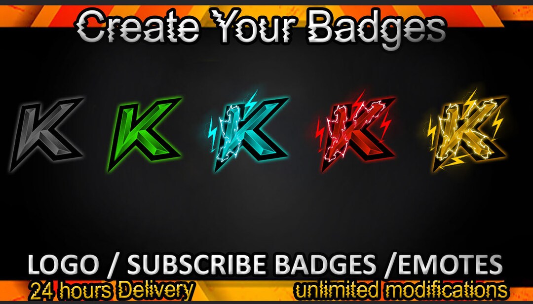 K Logo Twitch Sub Badges / K Logo Twitch Emotes / K Logo Badges for ...