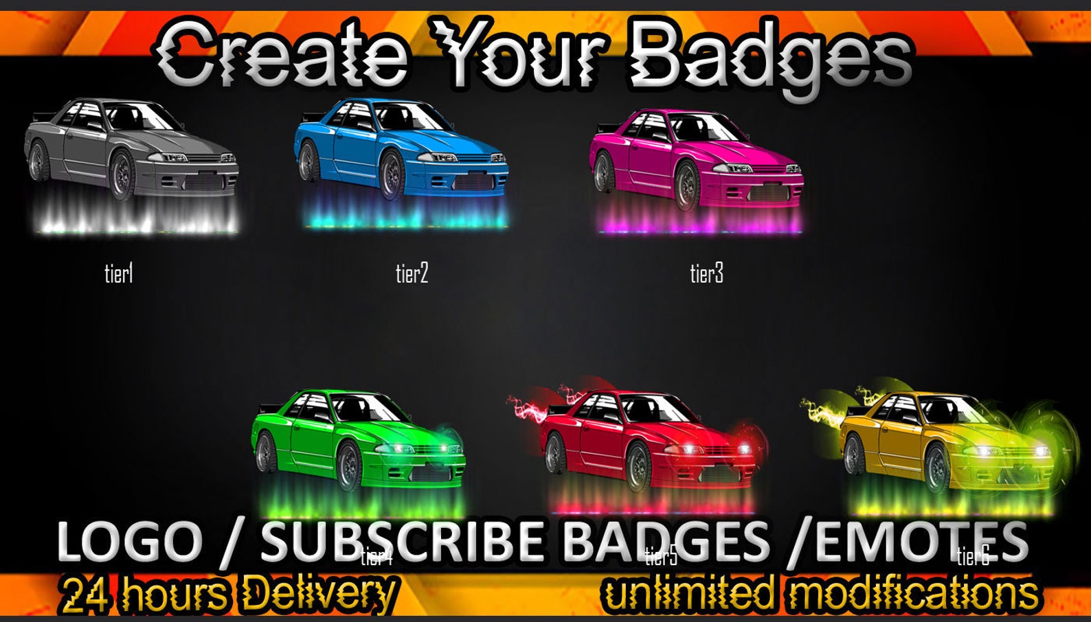 Car Twitch Sub Badges, Car Twitch Emotes/ Car Badges for Streamers/ Car ...