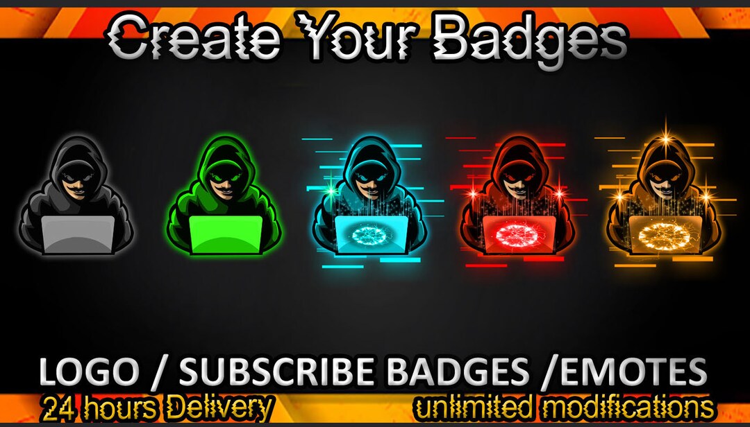 Hacker Twitch Sub Badges / Hacker Twitch Emotes / Hacker Badges for ...