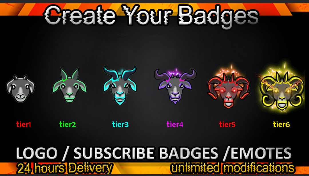 Ram Goat Twitch Sub Badges, Ram Goat Twitch Emotes/ Ram Goat Badges for ...