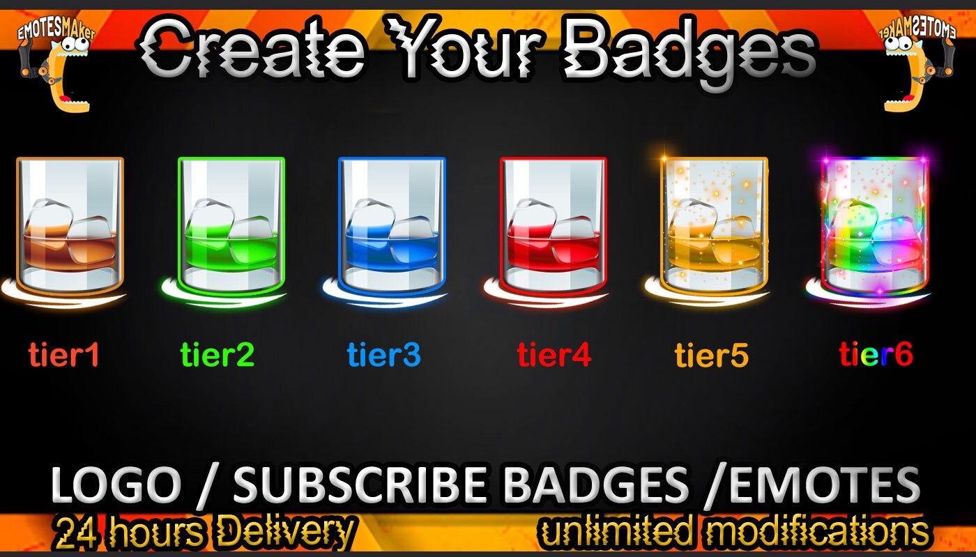 Drink Twitch Sub Badges / Drink Twitch Emotes/ Drink for Streamers ...