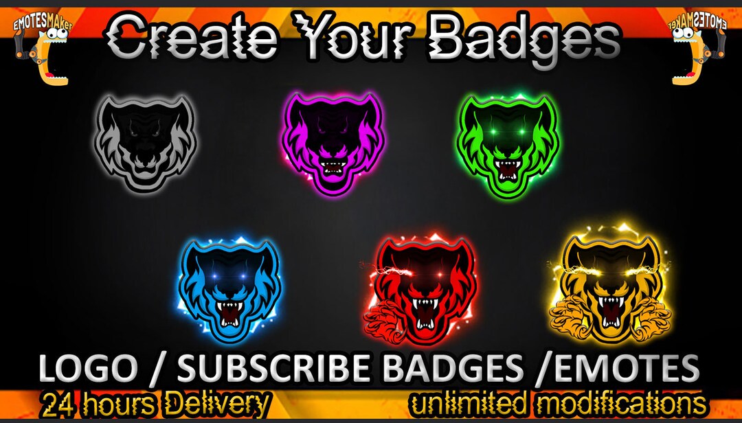 Tiger Twitch Sub Badges, Tiger Twitch Emotes/ Tiger Badges for ...