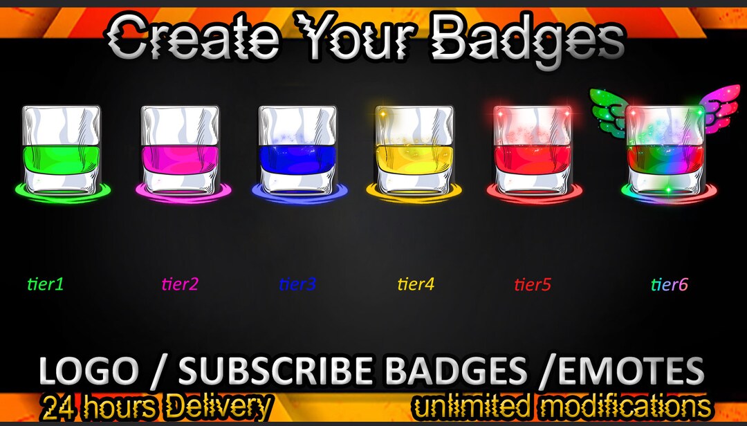 Drink Twitch Sub Badges,drink Twitch Emotes/ Drink Badges for Streamers ...
