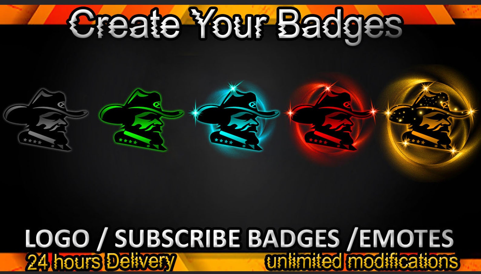 Cowboy Twitch Sub Badges / Cowboy Twitch Emotes / Cowboy Badges for ...