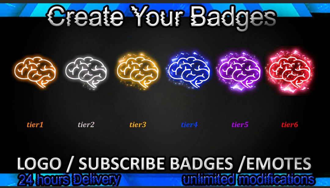 Brain Twitch Sub Badges, Brain Twitch Emotes/ Brain Badges for ...