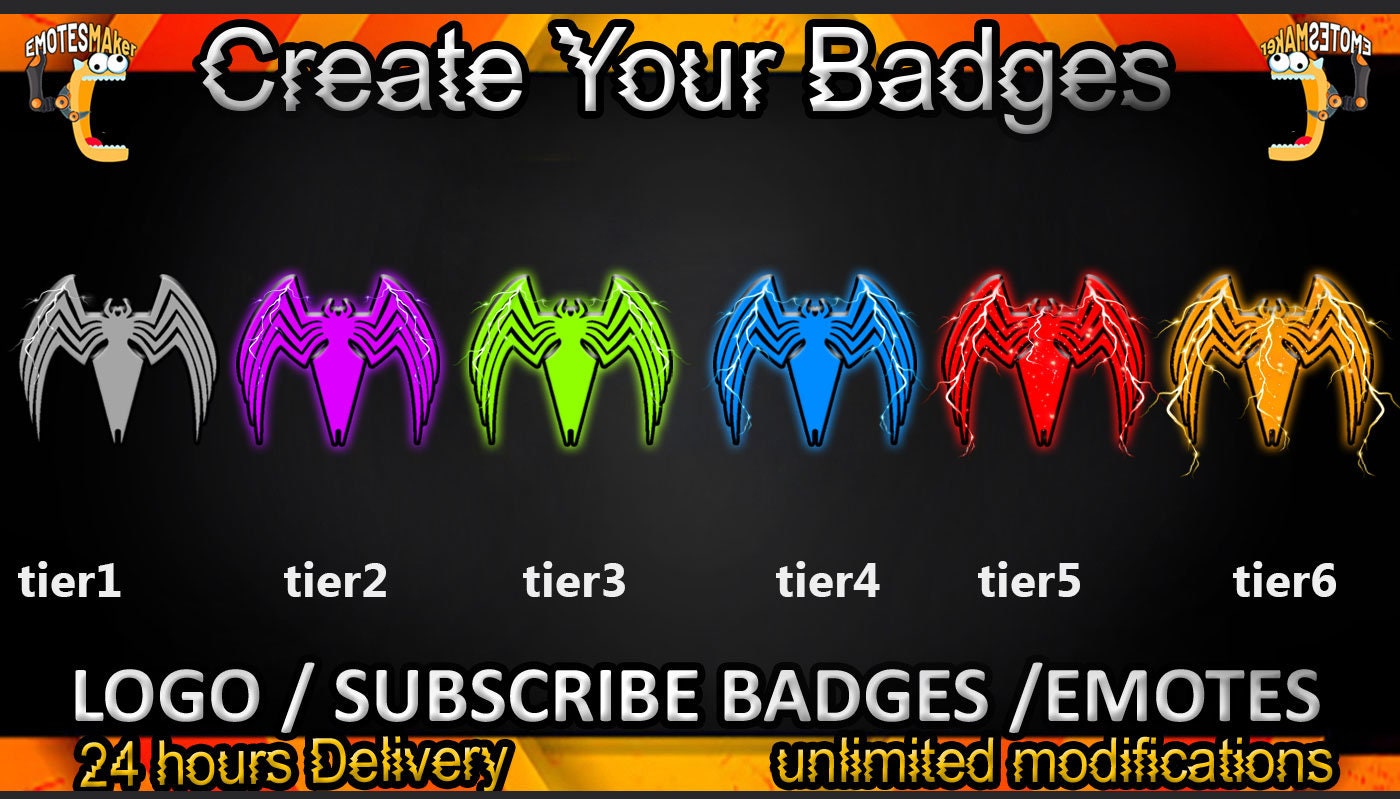 Venom Twitch Sub Badges, Venom Twitch Emotes/ Venom Badges for ...