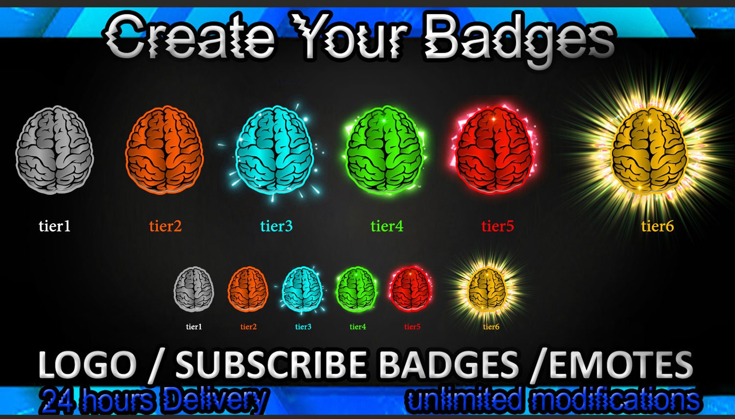 Brain Twitch Sub Badges, Brain Twitch Emotes/ Brain Badges for ...