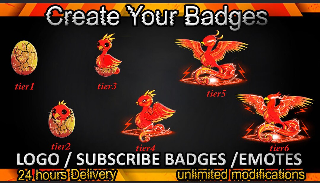 Phoenix Twitch Sub Badges, Phoenix Twitch Emotes/ Phoenix Badges for ...