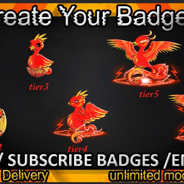 Twitch Badge Phoenix - Etsy