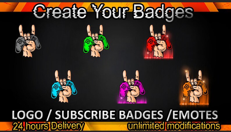Controller Twitch Sub Badges / Controller Twitch Emotes / - Etsy