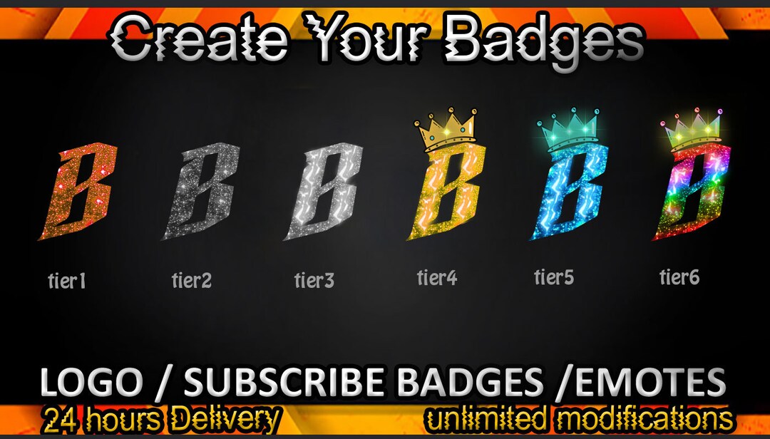 B Twitch Sub Badges, B Twitch Emotes/ B Badges for Streamers/ B ...
