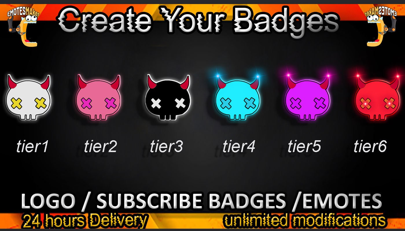 Devil Twitch Sub Badges, Little Devil Twitch Emotes/ Little Devil ...