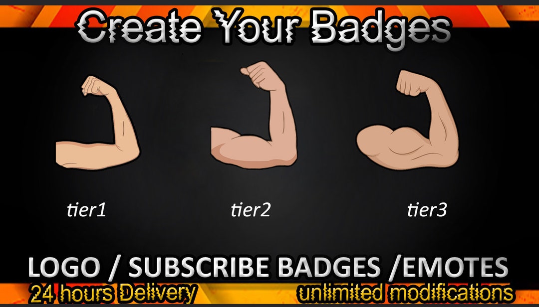 Muscle Twitch Sub Badges, Muscle Twitch Emotes/ Muscle Badges for ...