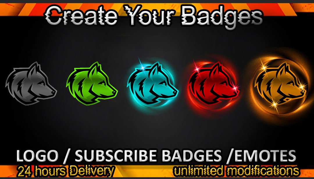Wolf Twitch Sub Badges / Wolf Twitch Emotes / Wolf Badges for Streamers ...