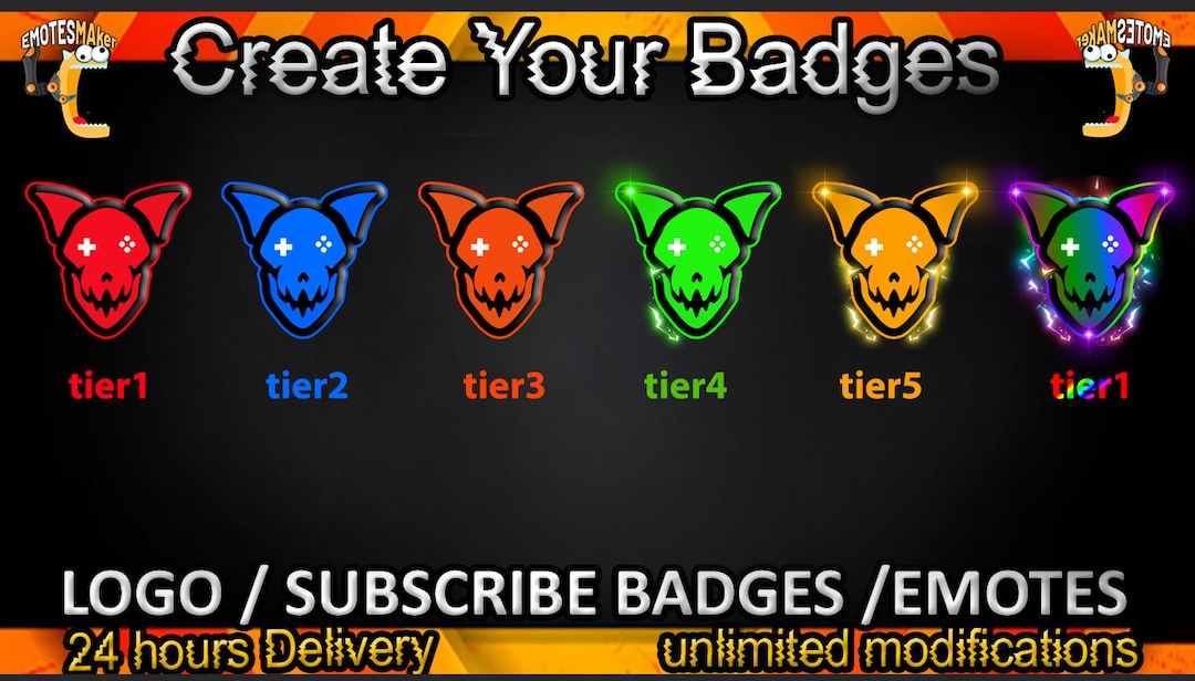 Monster Twitch Sub Badges, Monster Twitch Emotes/ Monster Badges for ...