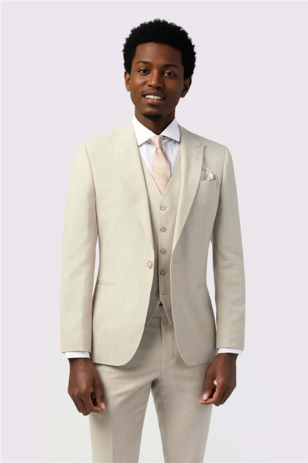 Premium Cream Suit for Men - Men's Custom Beige 3-piece Suit – Stylish ...