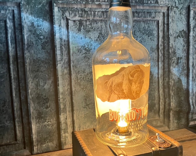 Buffalo Trace / Bourbon Bottle Lamp /buffalo Trace Lamp/ Vintage Bar ...