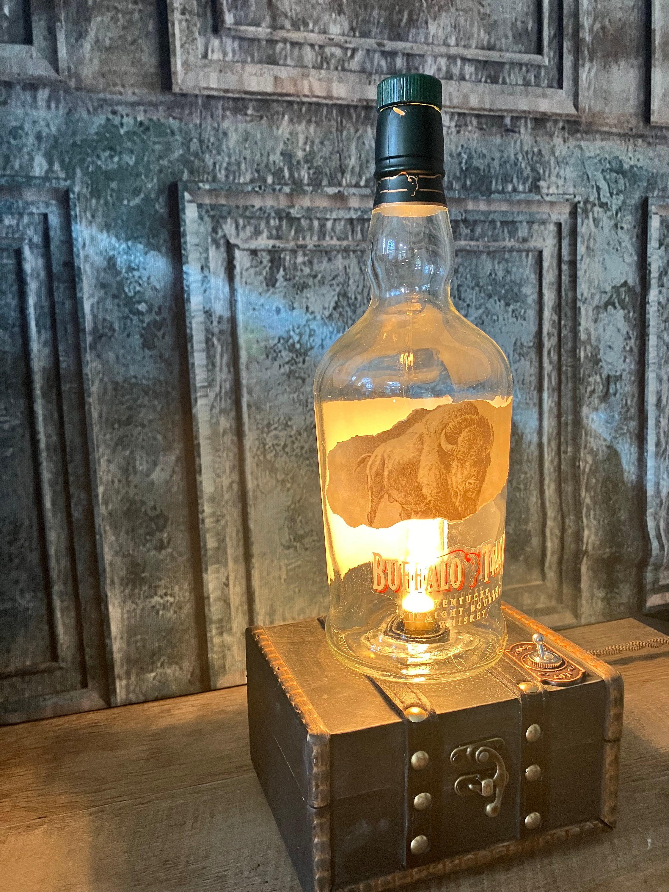 Buffalo Trace Bourbon Bottle Lamp, Vintage Speakeasy Bar Decor - Etsy