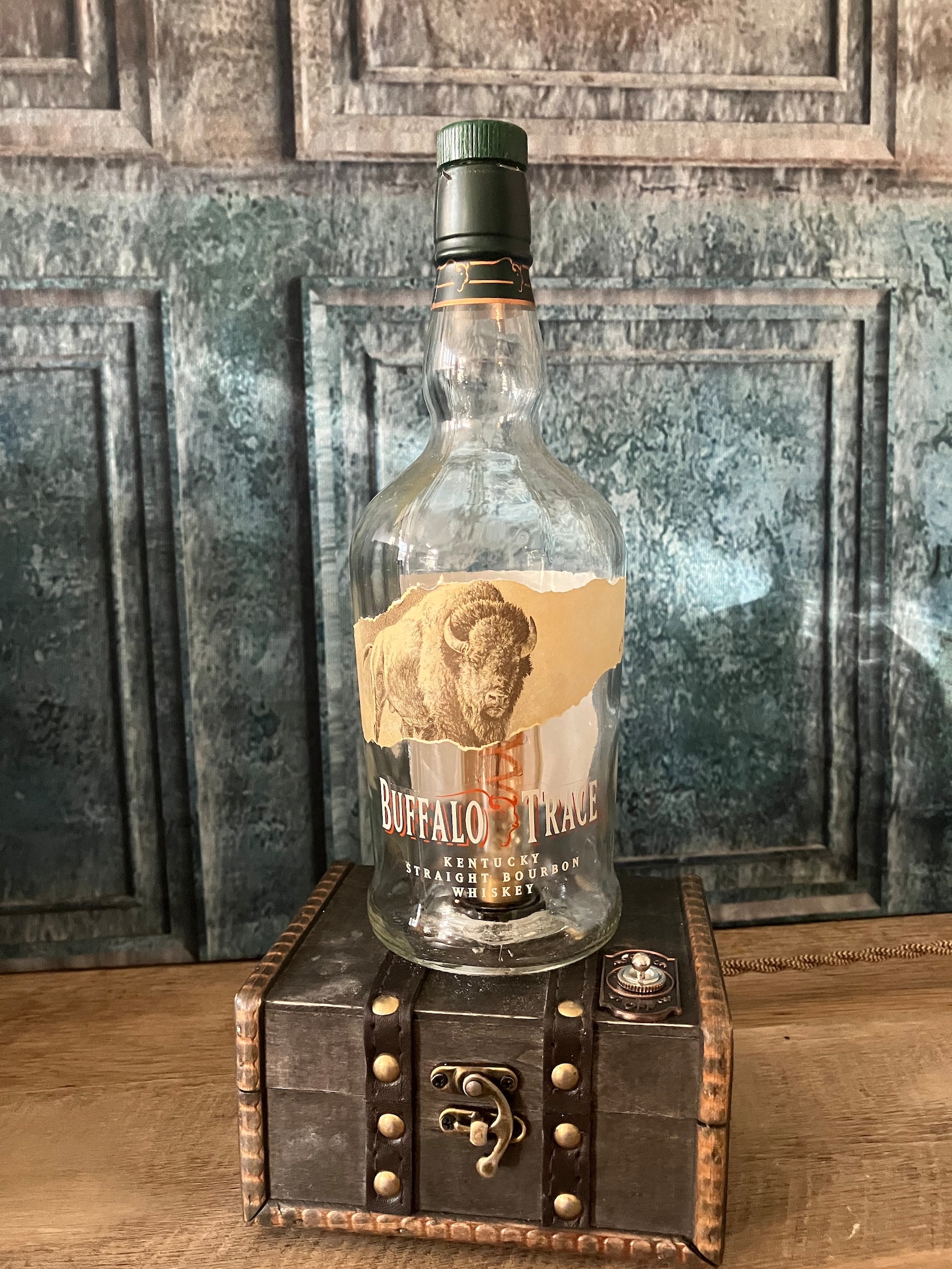 Buffalo Trace Bourbon Bottle Lamp, Vintage Speakeasy Bar Decor - Etsy