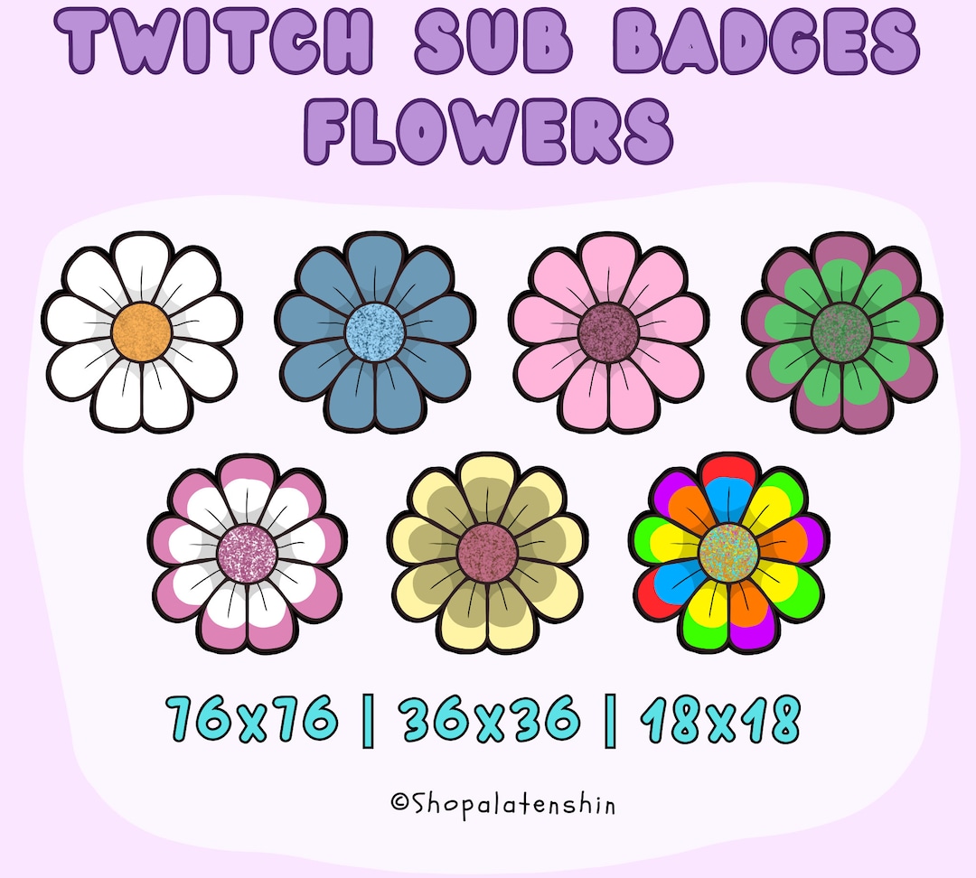 7x Cute Flower Sub Badges for Twitch | Daisy | - Etsy