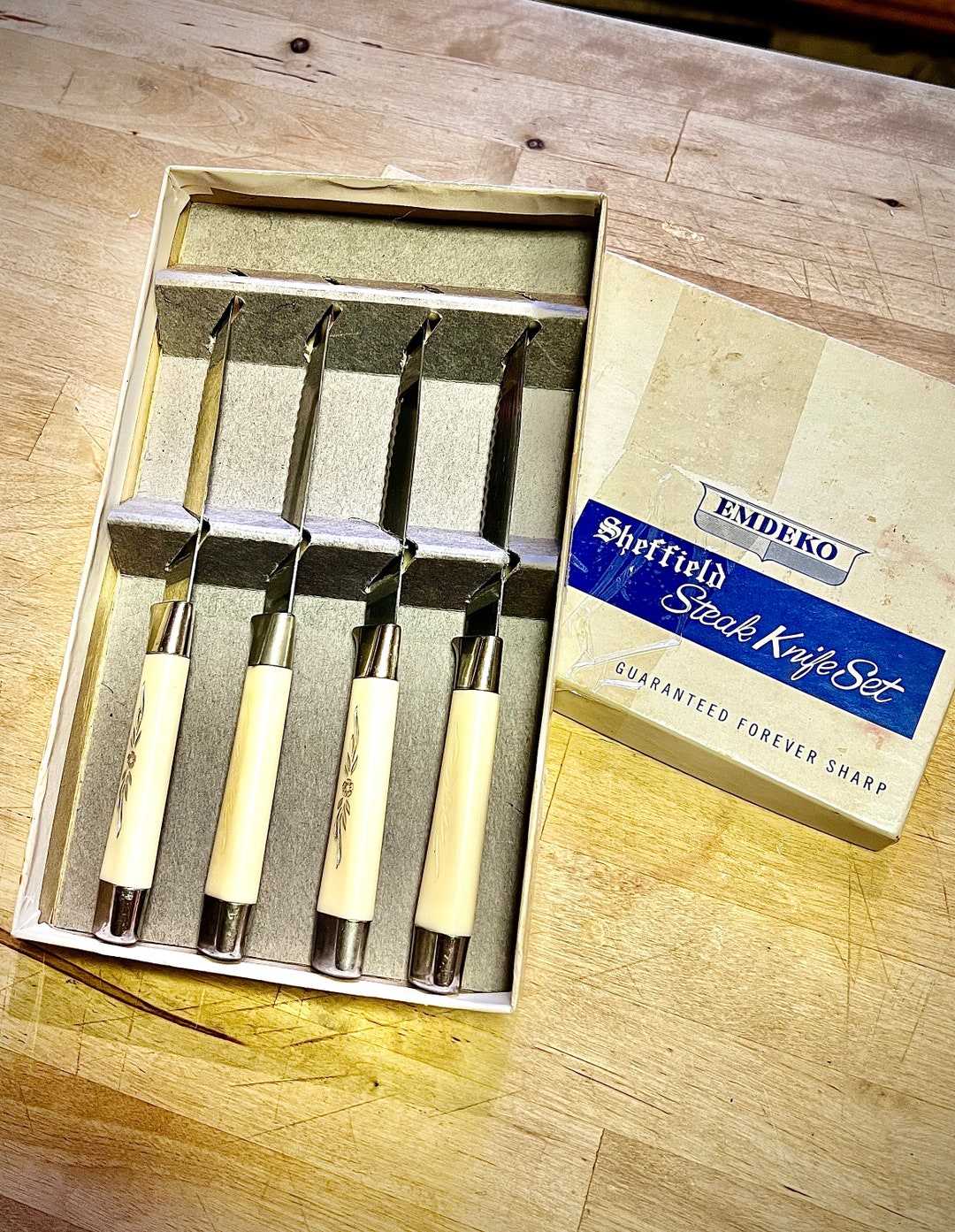 Emdeko Regent Sheffield Steak Knife Set: Mid-century Stainless Cutlery ...
