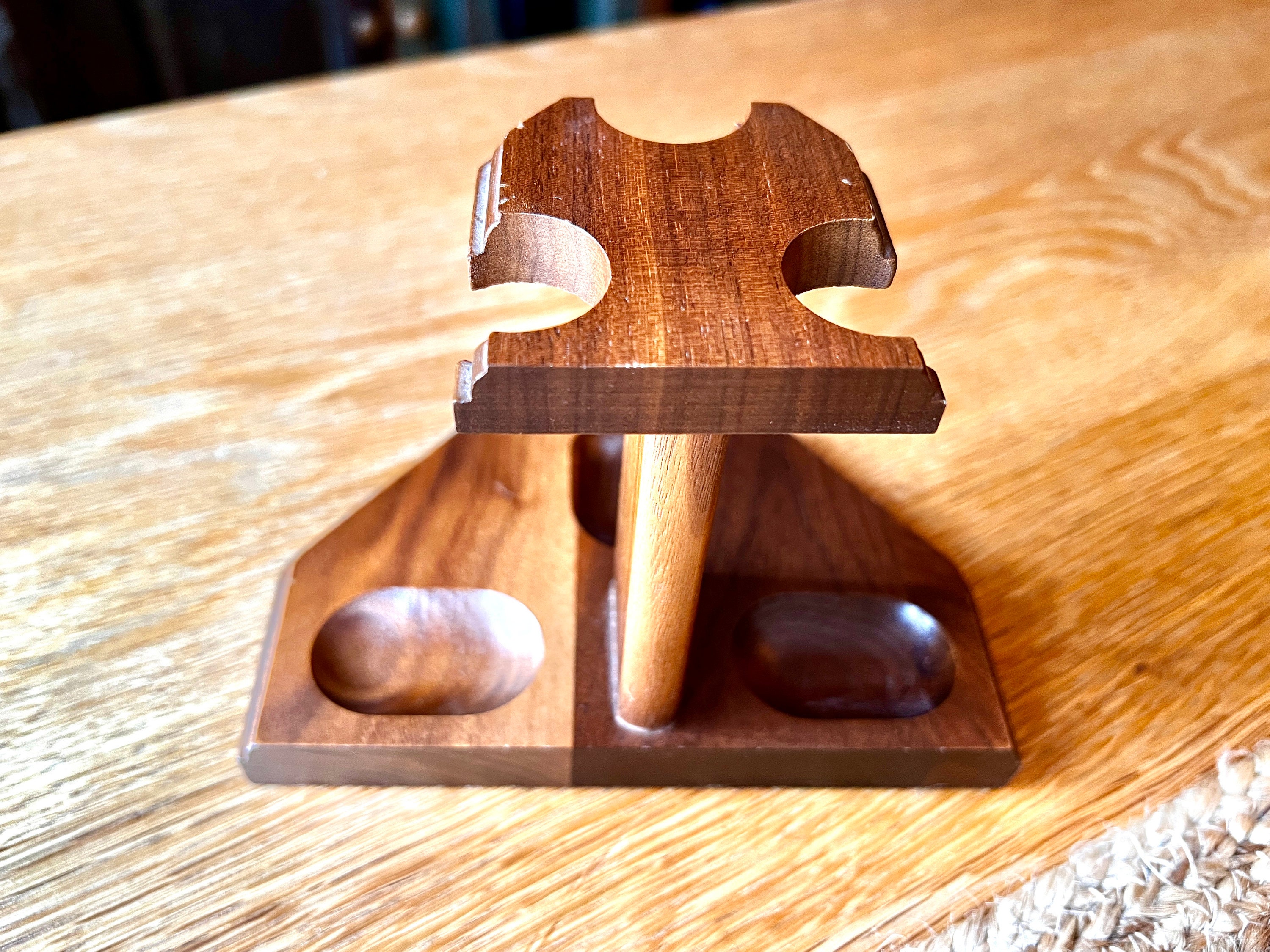 Genuine Deco Walnut Wood Pipe Holder From Decatur Industries USA ...