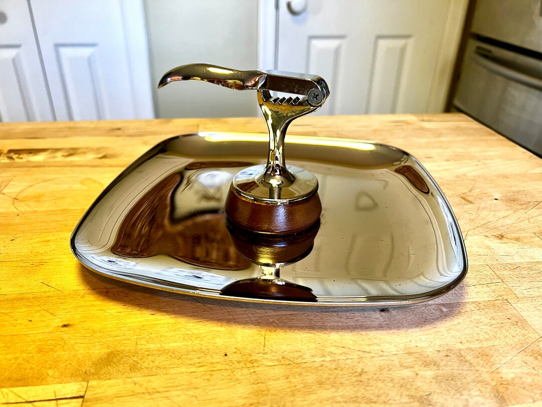 Mid Century Milbern Creations Nut Cracker and Chrome Metal Serving Tray ...