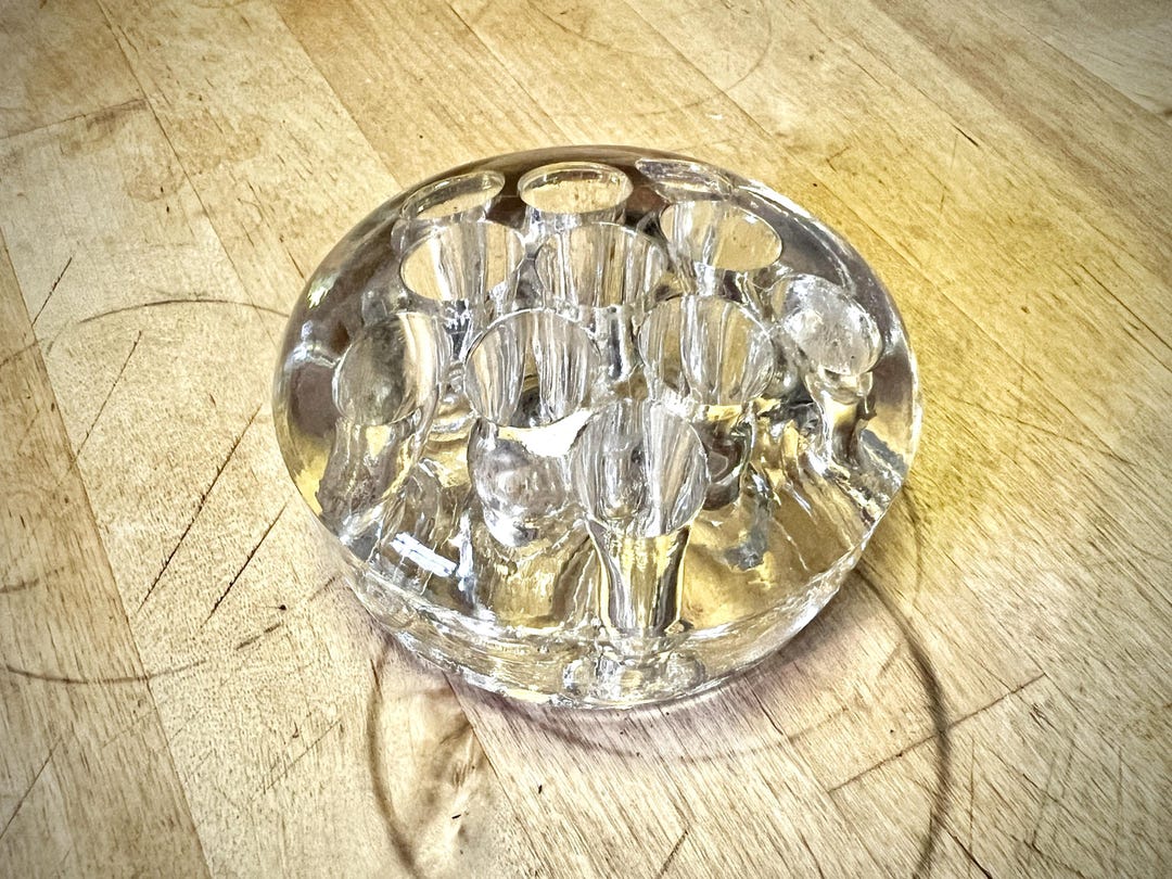 Vintage Clear Glass Flower Frog Submersible Holder for Floral Crafting ...