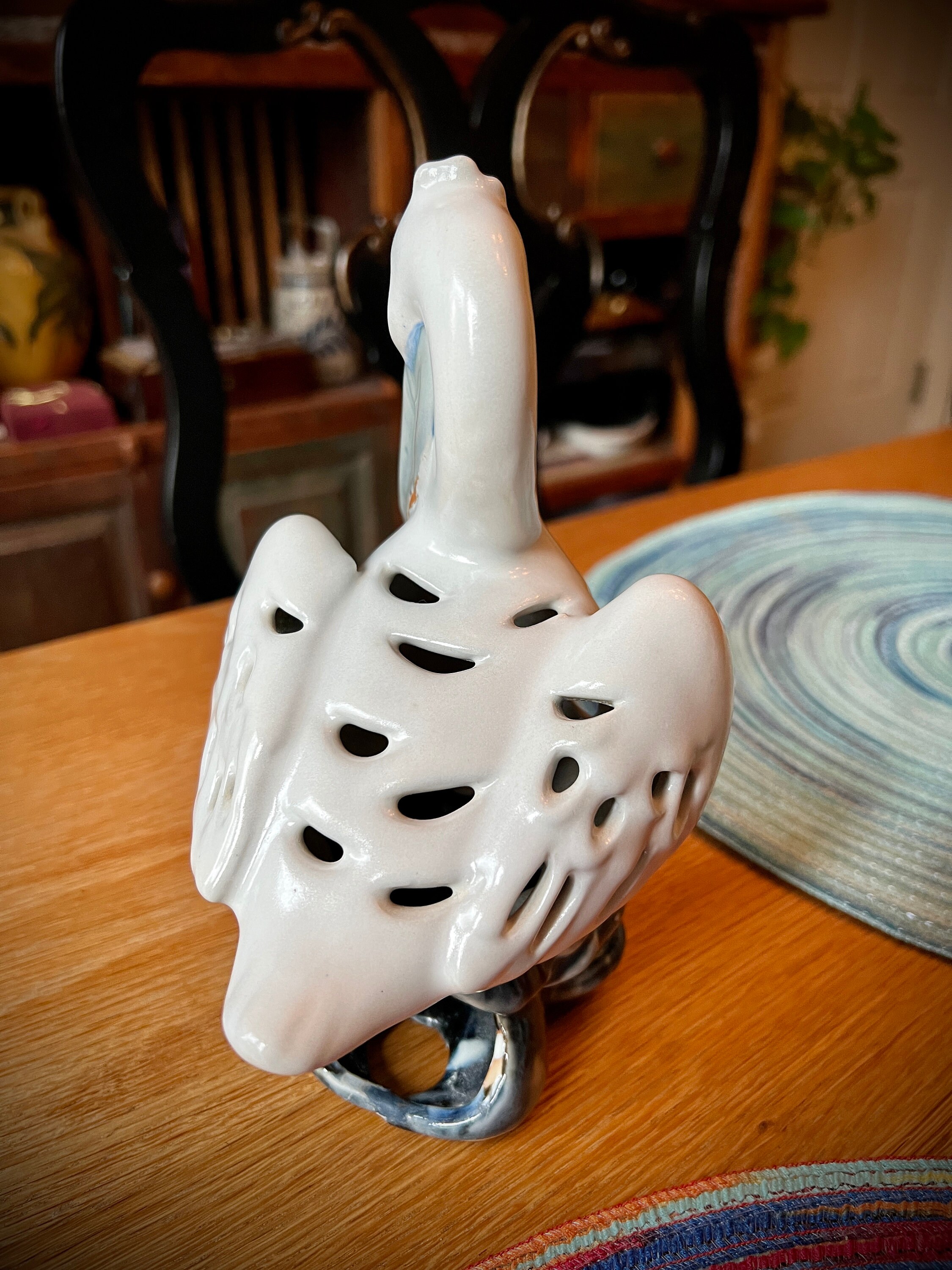 Ceramic Glazed Pelican Sitting on Sea Shells Statue T-light - Etsy