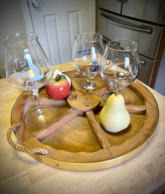 Siesta Ware Rustic Wagon Wheel Wood Serving Tray Midcentury - Etsy
