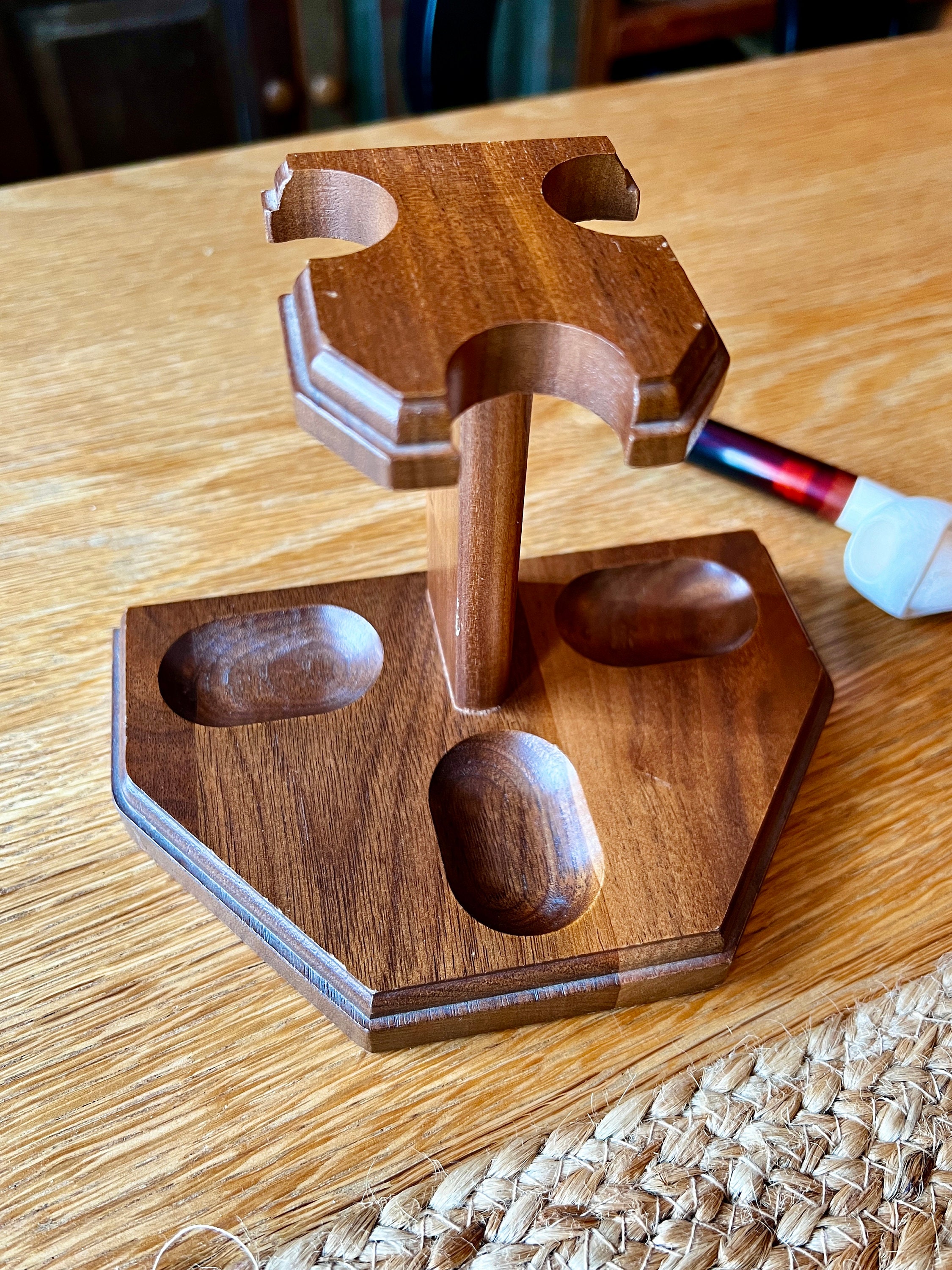 Genuine Deco Walnut Wood Pipe Holder From Decatur Industries USA ...