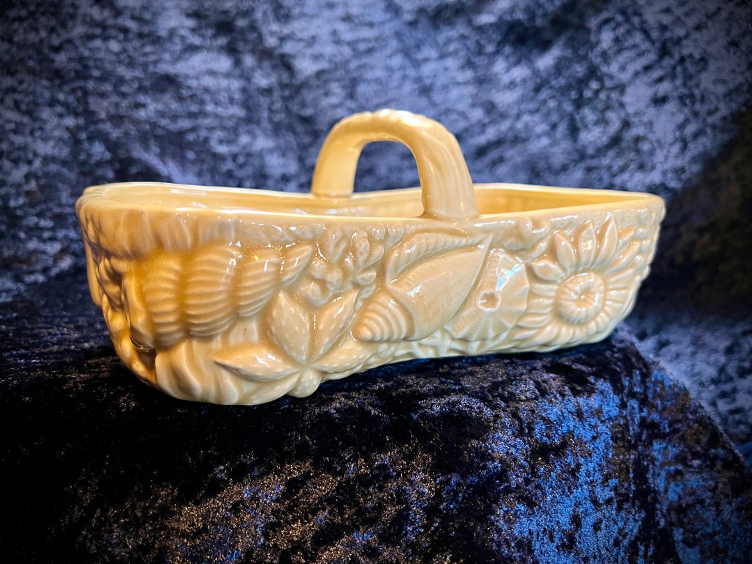 Vintage Schmid Design Folio Ceramic Living Sea Themed Basket Planter ...