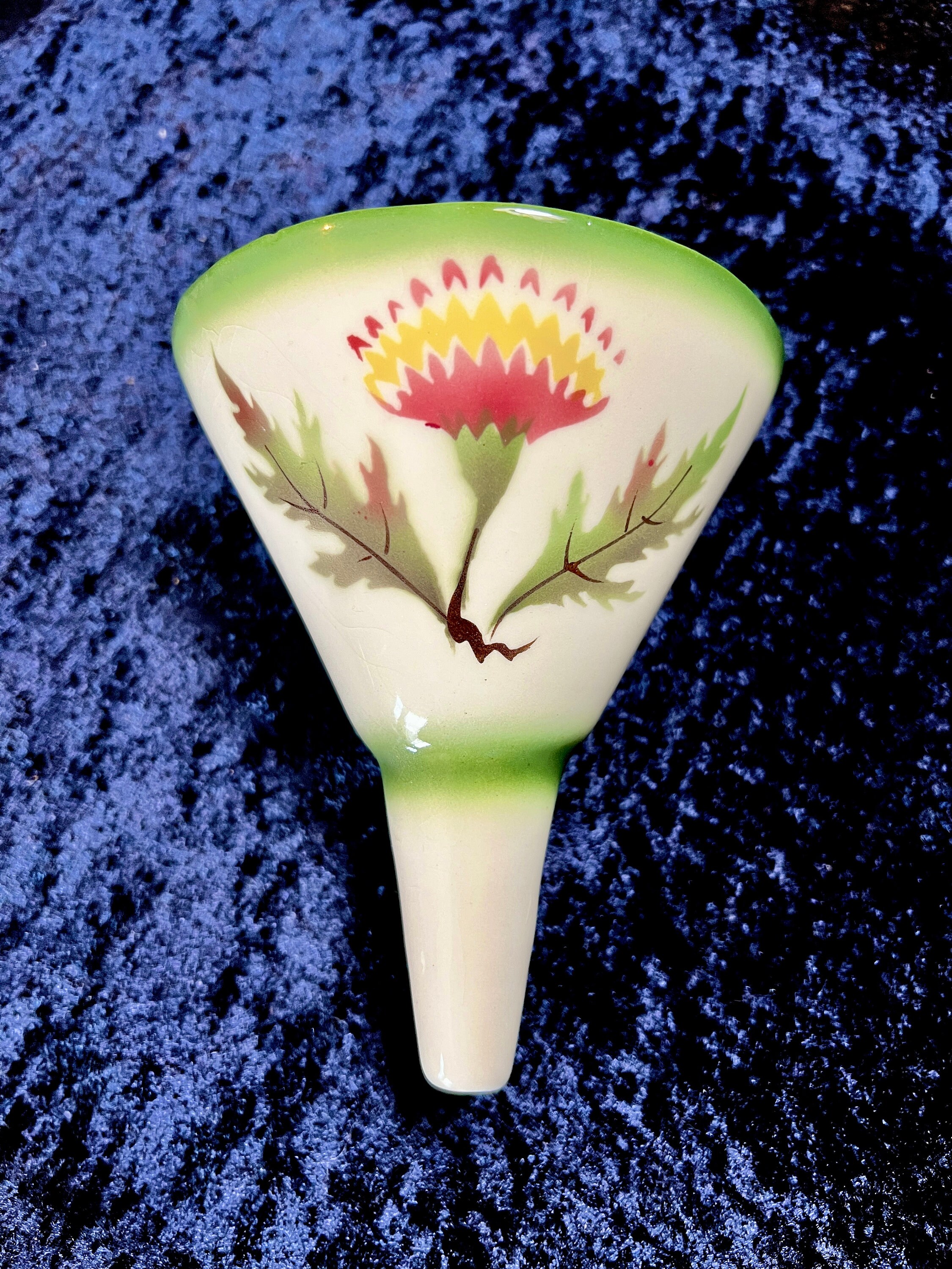 Ceramic Funnel Wall Pocket Decor Decorative Cottage Style Hanging Plant ...