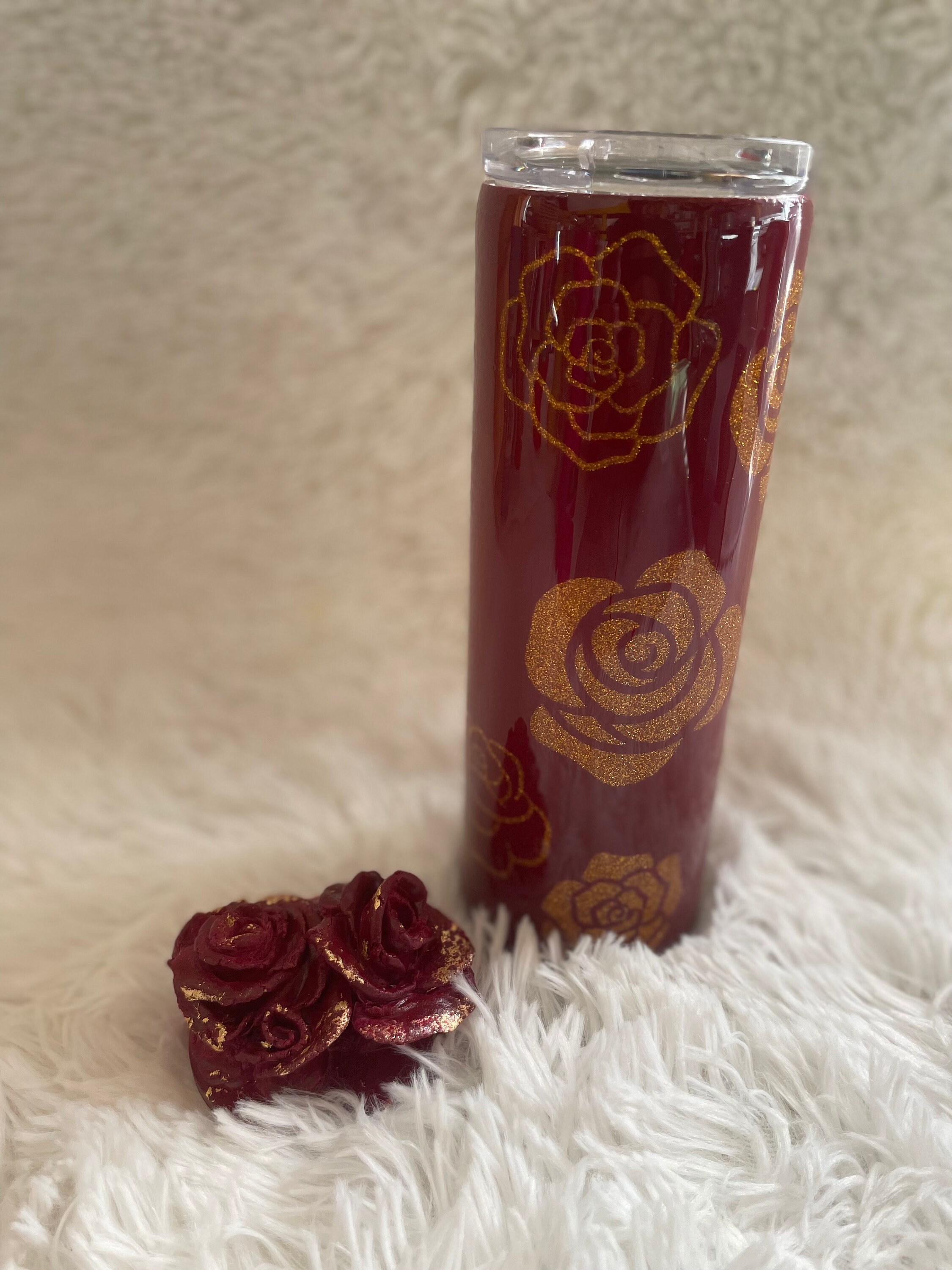 Peek a Boo Rose 3D Tumbler Topper Rose Tumbler W/ 3D Ice Topper ...